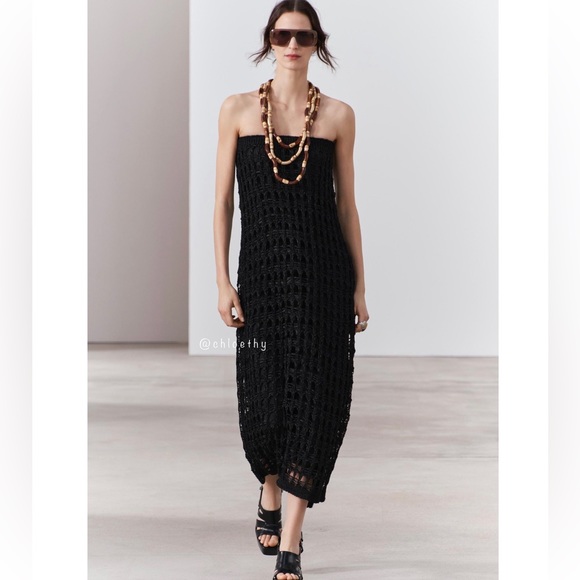 Zara | Dresses | Zara Offtheshoulder Open Knit Dress | Poshmark